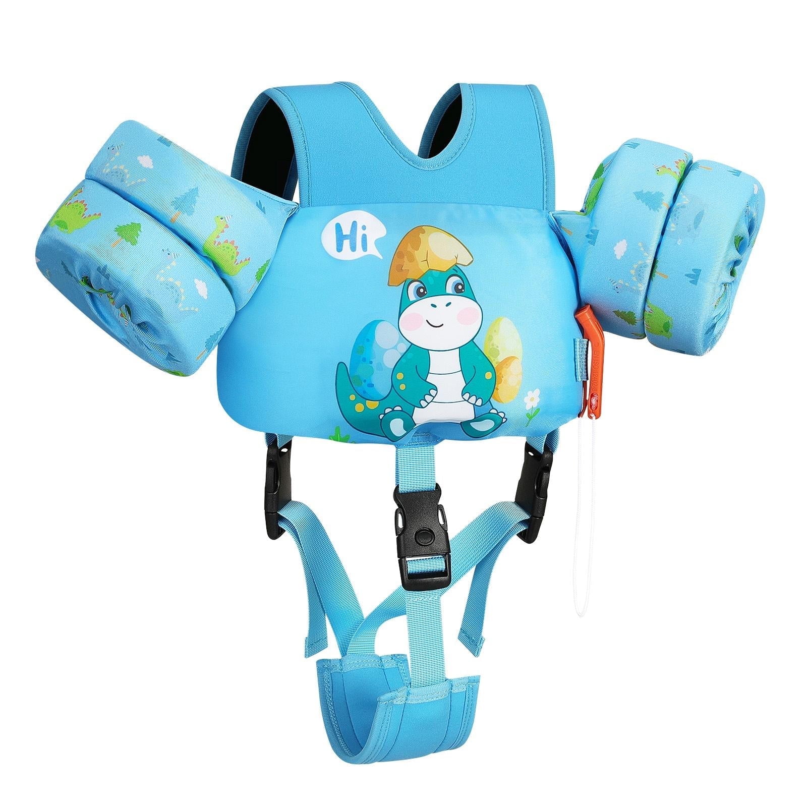 MoKo Toddler Swim Vest, Boys & Girls Floaties with Whistle, Blue ...