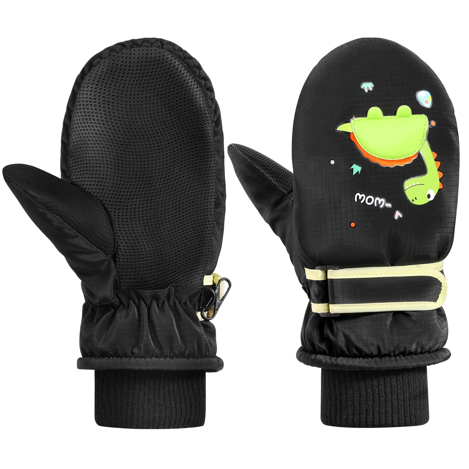 MoKo Toddler Gloves, Kids Ski Mittens Warm Coral Fleece Waterproof ...