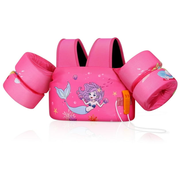 MoKo Kids Magenta Mermaid Swim Vest Floatation Device for Learning ...