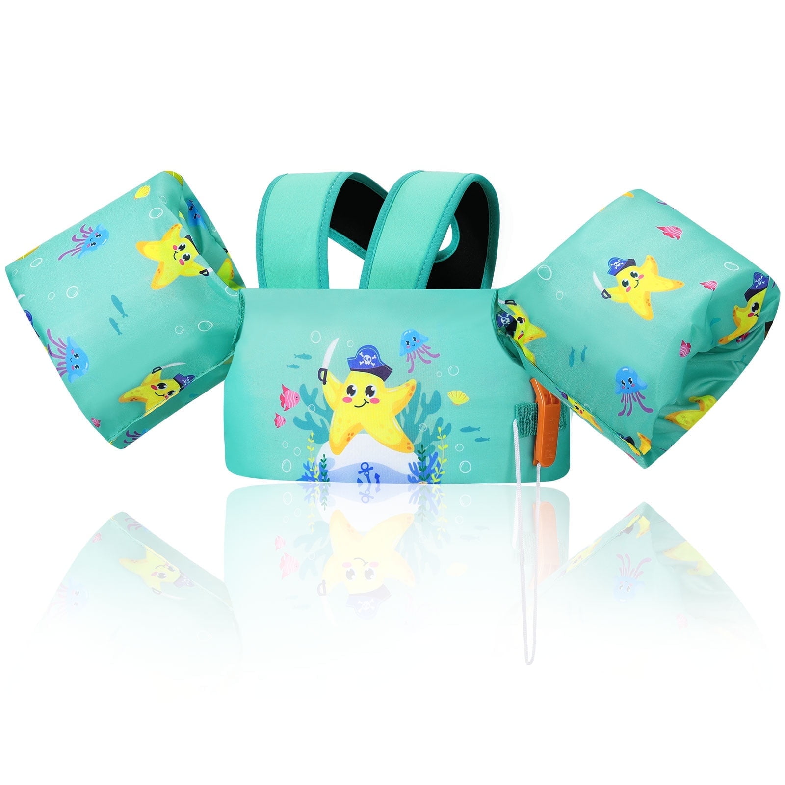 MoKo Toddler Swim Vest, Arm Floaties for Kids 20-50lbs, Indigo Starfish ...
