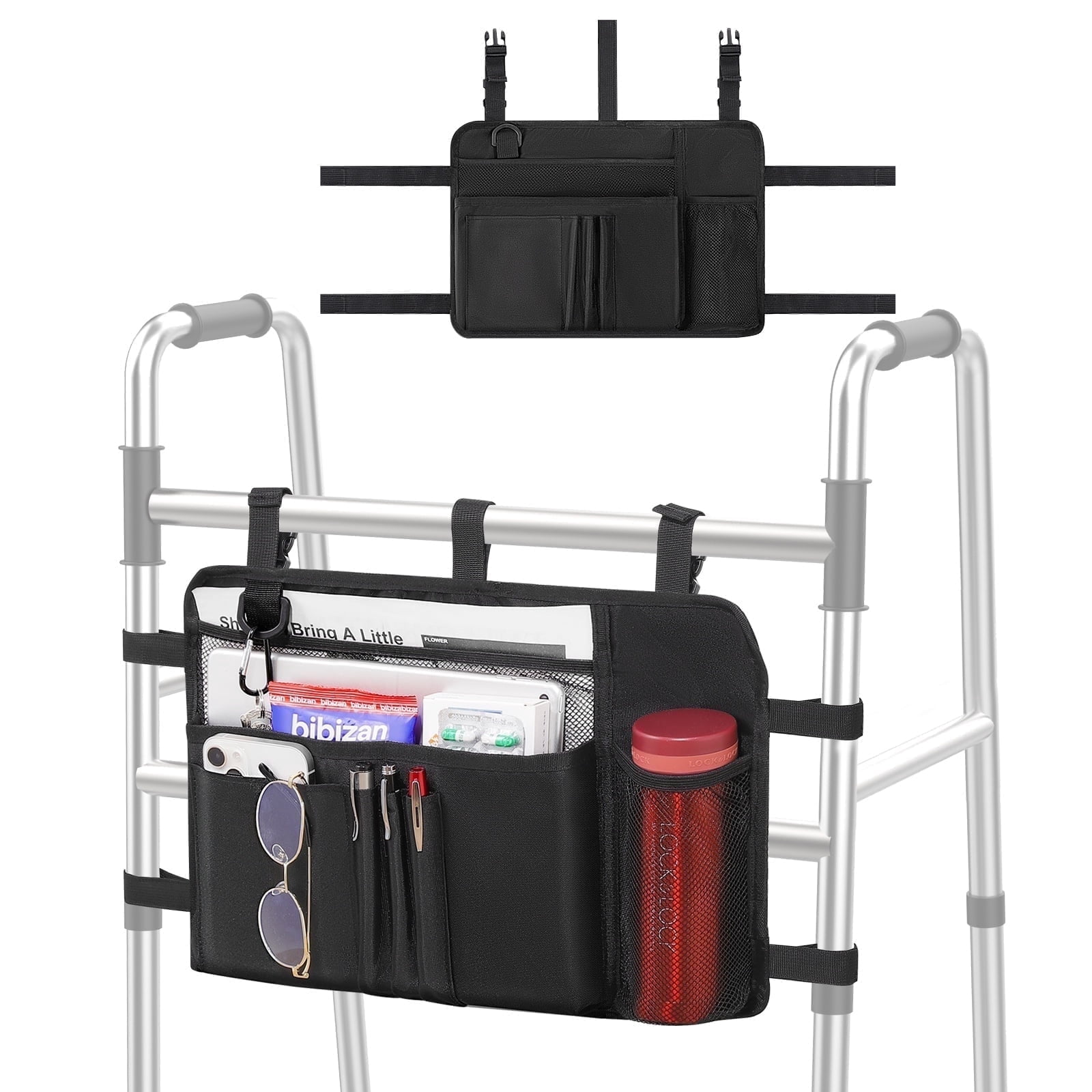 MoKo, Walker Bag with Cup Holder, 15.55x11.02x0.98 inches, Black ...