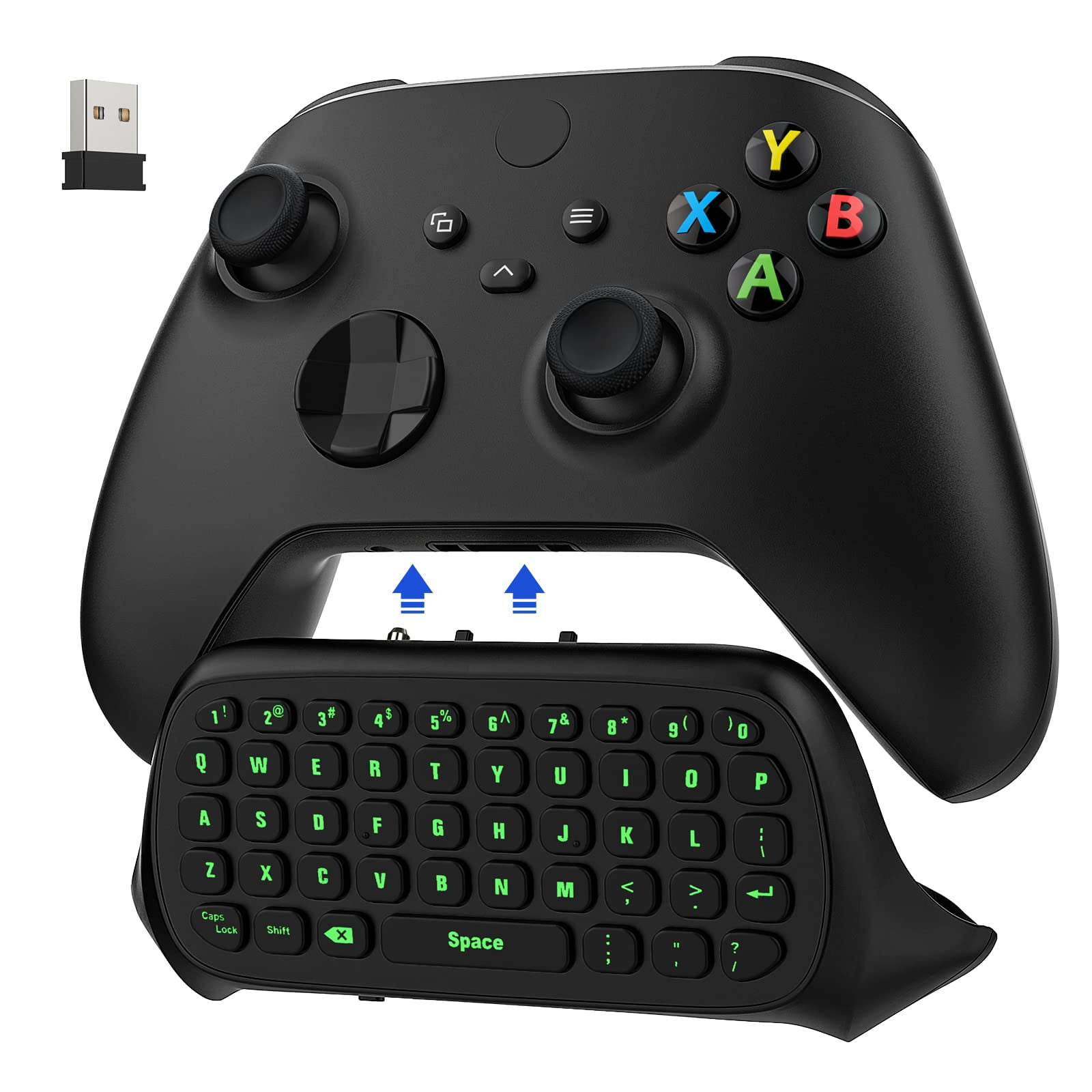 MoKo Wireless Keyboard for Xbox Controller, Green Backlight Gaming ...