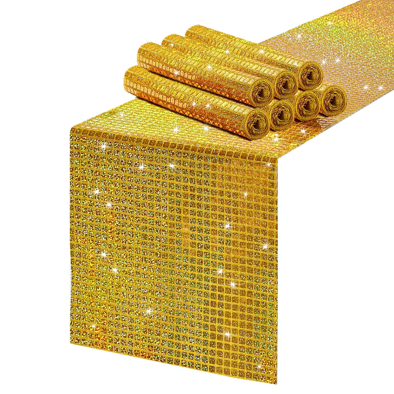 MoKoHouse Glitter Disco Party Laser Gold Table Runner: Packs 12 x 72 ...