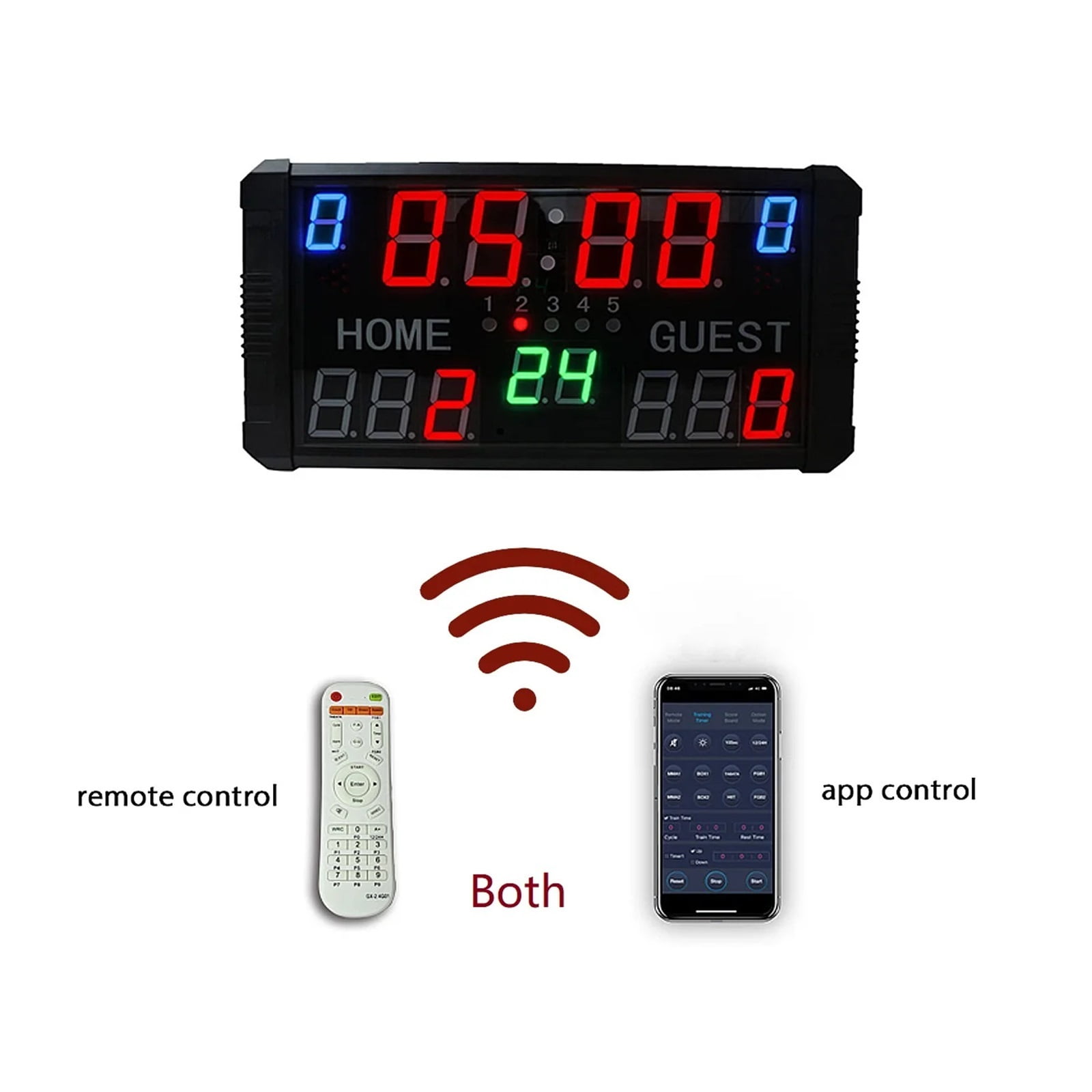 MoMo Wireless LED Scoreboard Display, Tabletop, Futsal Counter ...