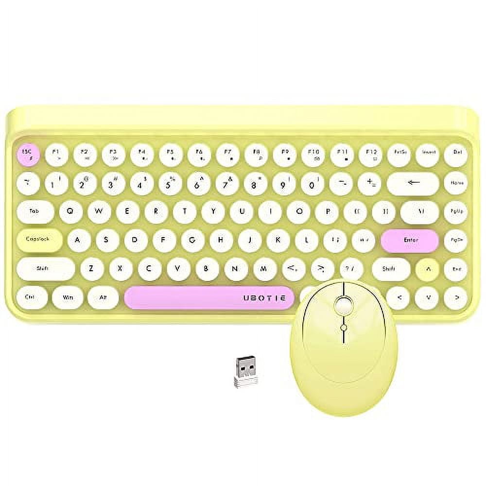 MoMoOne 84keys Colorful Wireless Computer Keyboards and Mouse Set ...