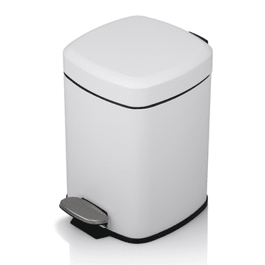 4 Gallon Trash Can with Lid Soft Close, Slim Stainless Steel Garbage ...