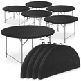 MoNiBloom Lightweight 10 Pack Round Folding Card Table, Heavy Duty for ...