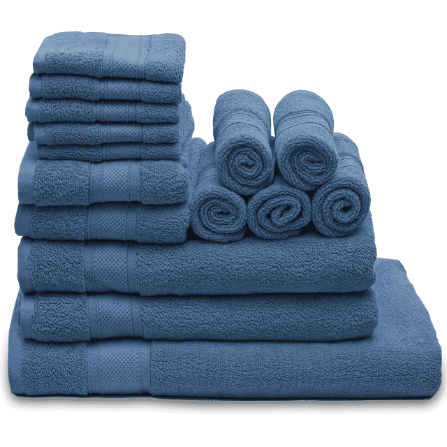 MoNiBloom 100% Cotton Ultra Soft 15 Pack Towel Set, Bath Sheet 35x70 ...