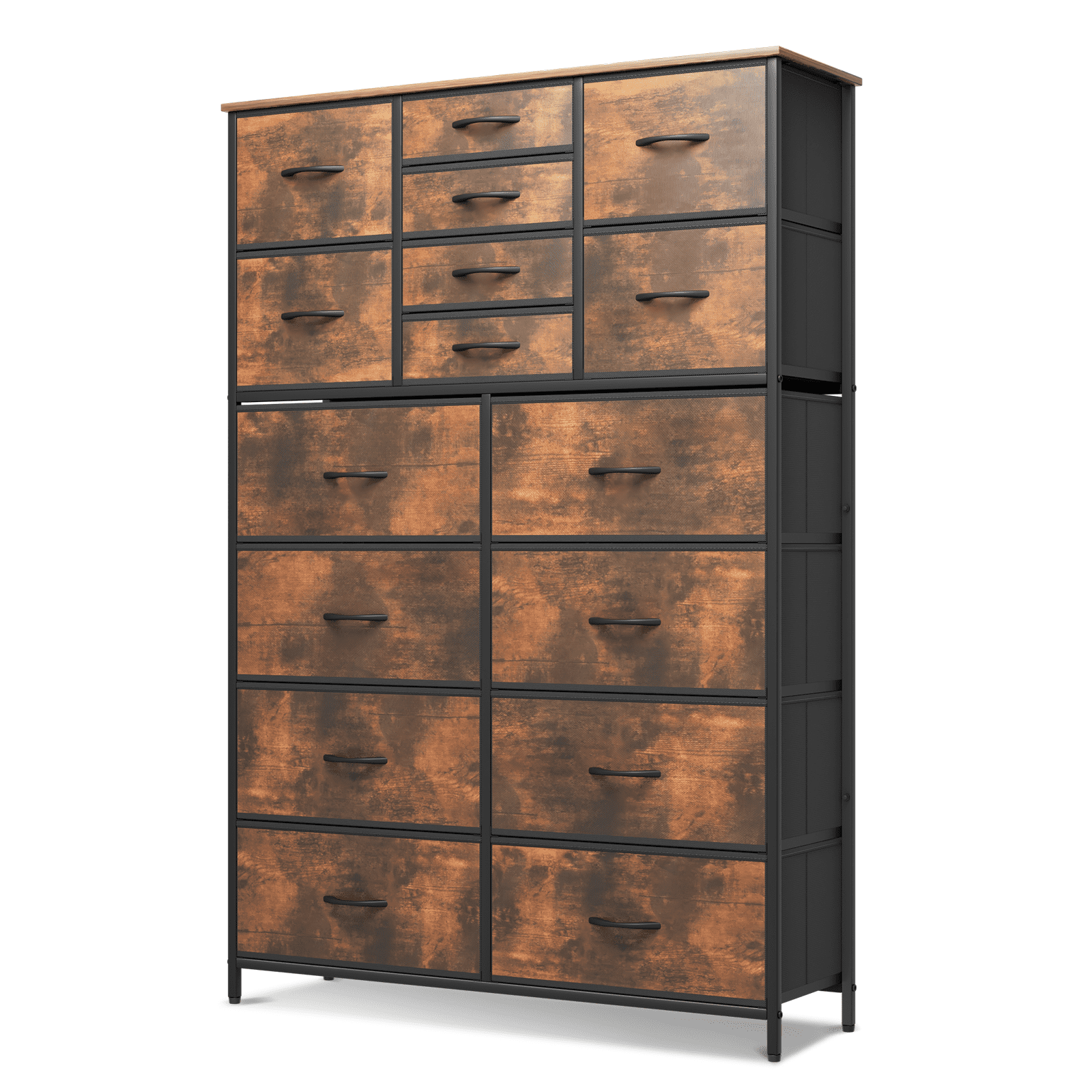 MoNiBloom 16 Drawers Dresser with Fabric Drawers, Storage Organizer ...