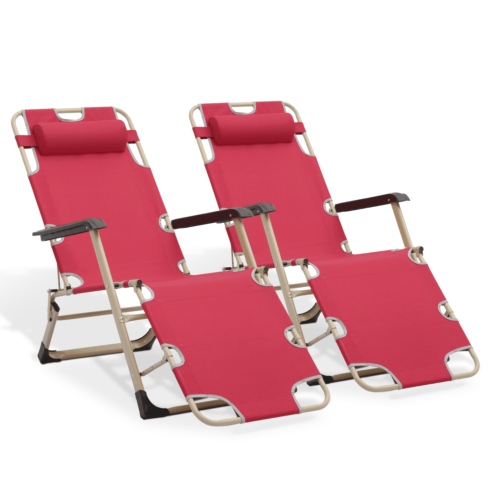 MoNiBloom 2 Pack Lounge Chair with Adjustable Headrest, Outdoor ...