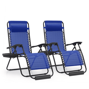 Gymax 2PC Outdoor Deck Foldable Lounge Chairs, Adjustable Reclining ...