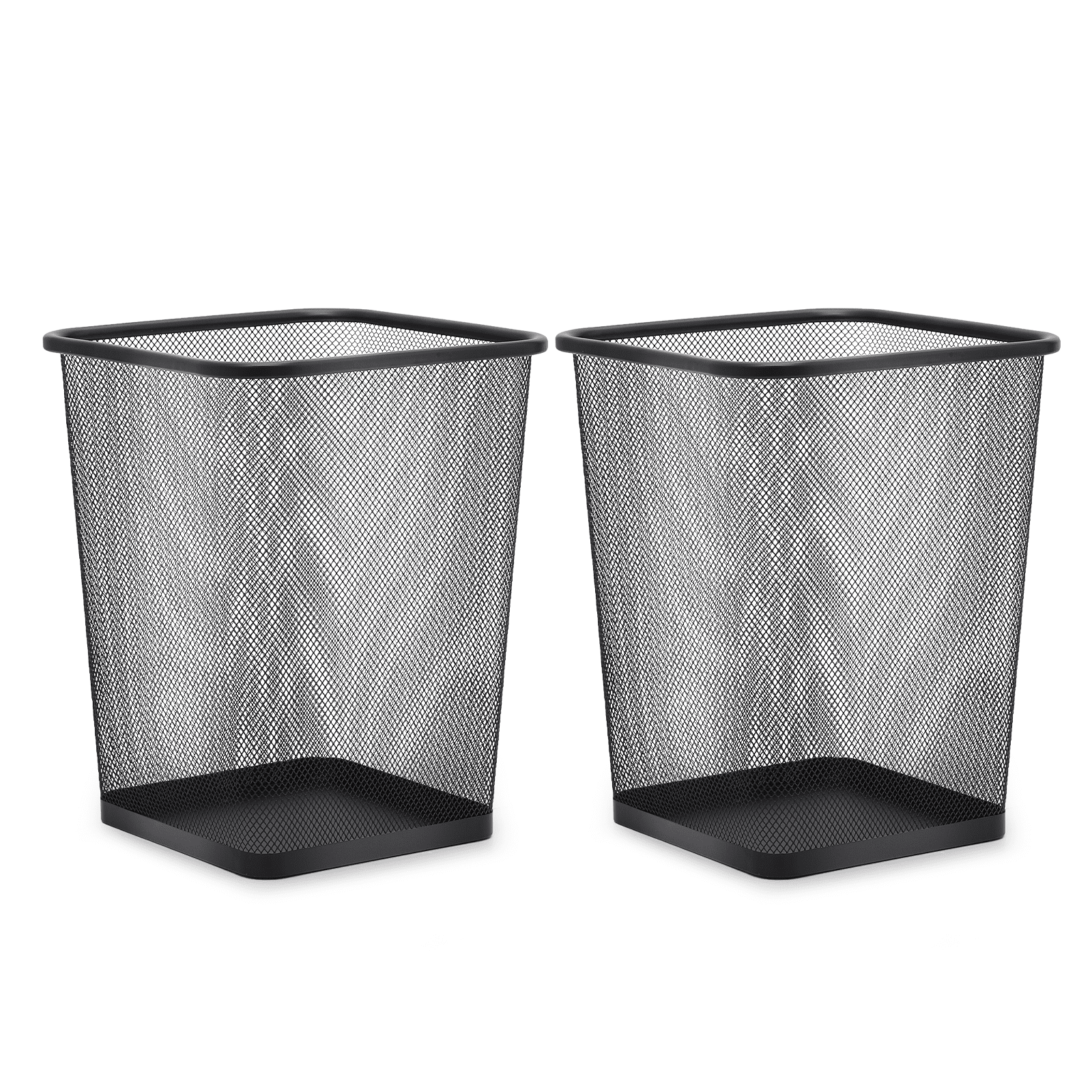 MoNiBloom 2pcs 5 Gallon Open Top Iron Mesh Trash Can, Rectangle Waste ...