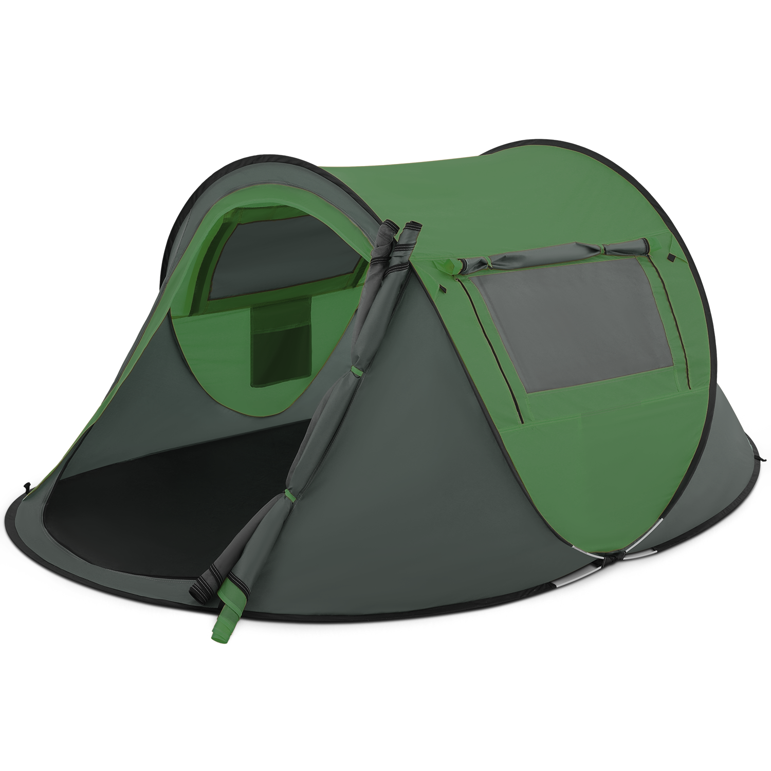 Sunrise Pop Up Automatic Camping Tent 3-4 Person, W/2 Doors, Double ...