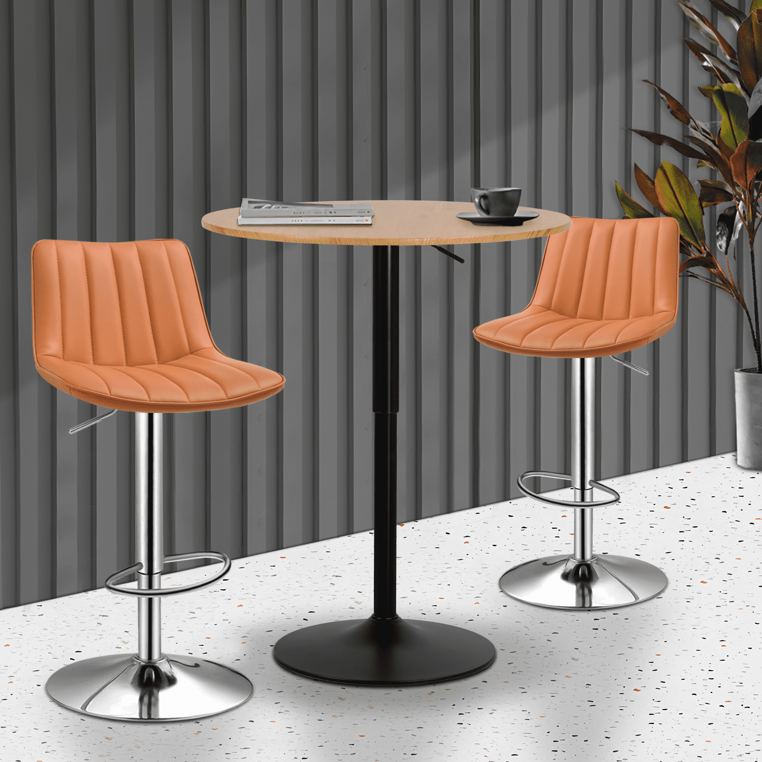 MoNiBloom 3 Piece Bar Dining and Chair Set, 31.5" Bistro Pub Round ...