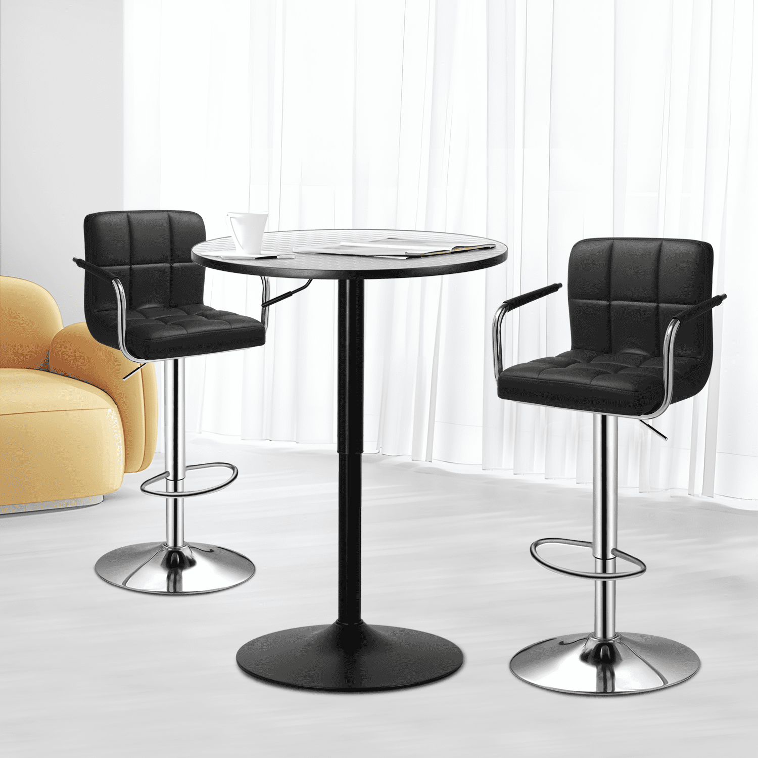 MoNiBloom 3 Piece Bar Table and Chair Set, 23.5" Pub Table and ...