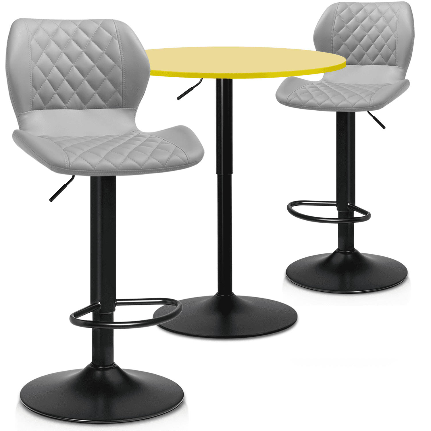 MoNiBloom 3 Piece Bar Table and Chair Set, 31.5" Pub Table Bistro Table ...
