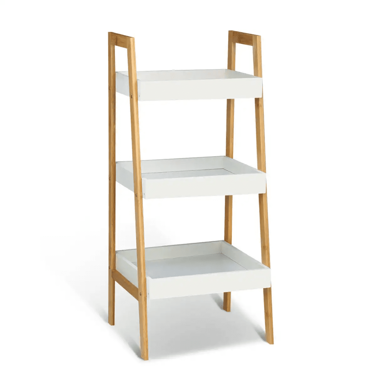 MoNiBloom 3-Tier Ladder Shelf Casual Home Bookshelf Storage Rack Room ...