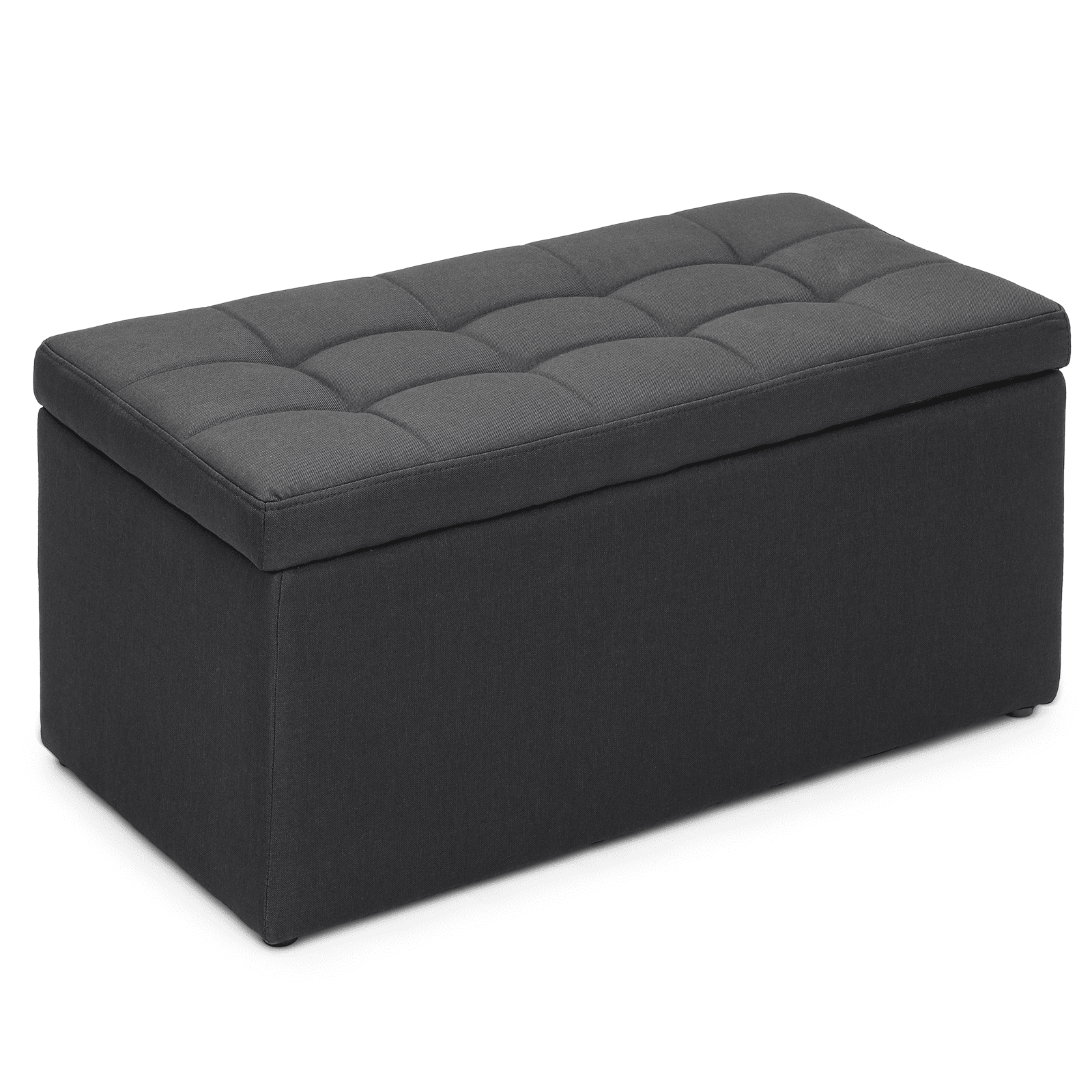 MoNiBloom 31" Button Tufted Storage Ottoman, Microfiber Upholstery ...