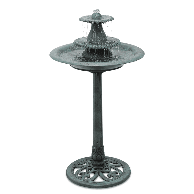 "MoNiBloom 35"" Bird Bath Outdoor Yard Water Fountain, Pedestal Design ...