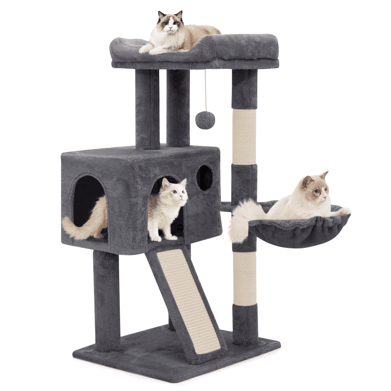 MoNiBloom 36" Cat Tree, Small Cat Playing House with Dangling Ball ...