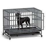 MoNiBloom 37" Alloy Steel Double Doors Heavy Duty Indestructible Dog ...