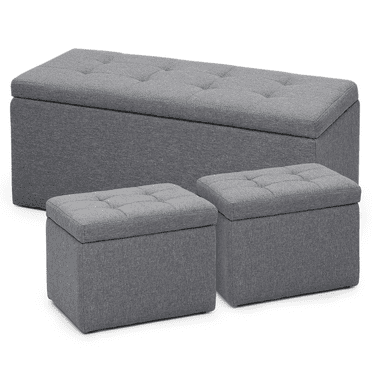 Zesthouse 16'' Boucle Fabric Ottoman with Removable Lid, Storage Tray ...