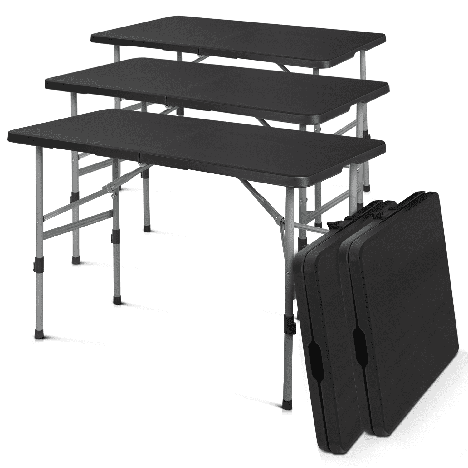 MoNiBloom 4-Foot Plastic Folding Card Table Set of 5, Indoor Outdoor ...