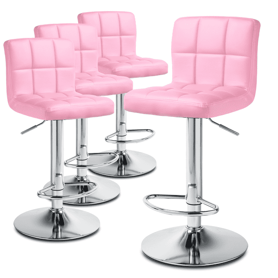 MoNiBloom 4 Pieces 360-Degree Swivel Bar Stools Faux Leather Barstools ...