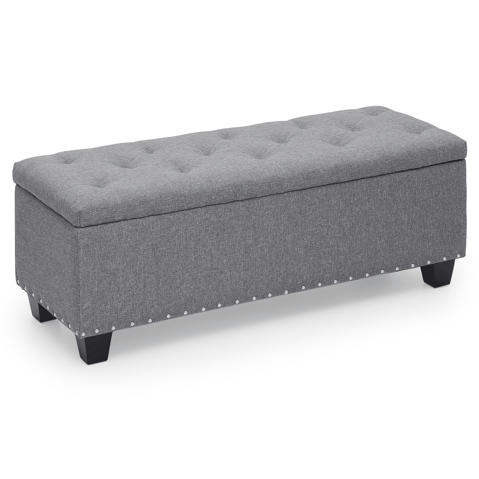 MoNiBloom 42" Microfiber Rectangle Storage Ottoman, Upholstered Tufted ...