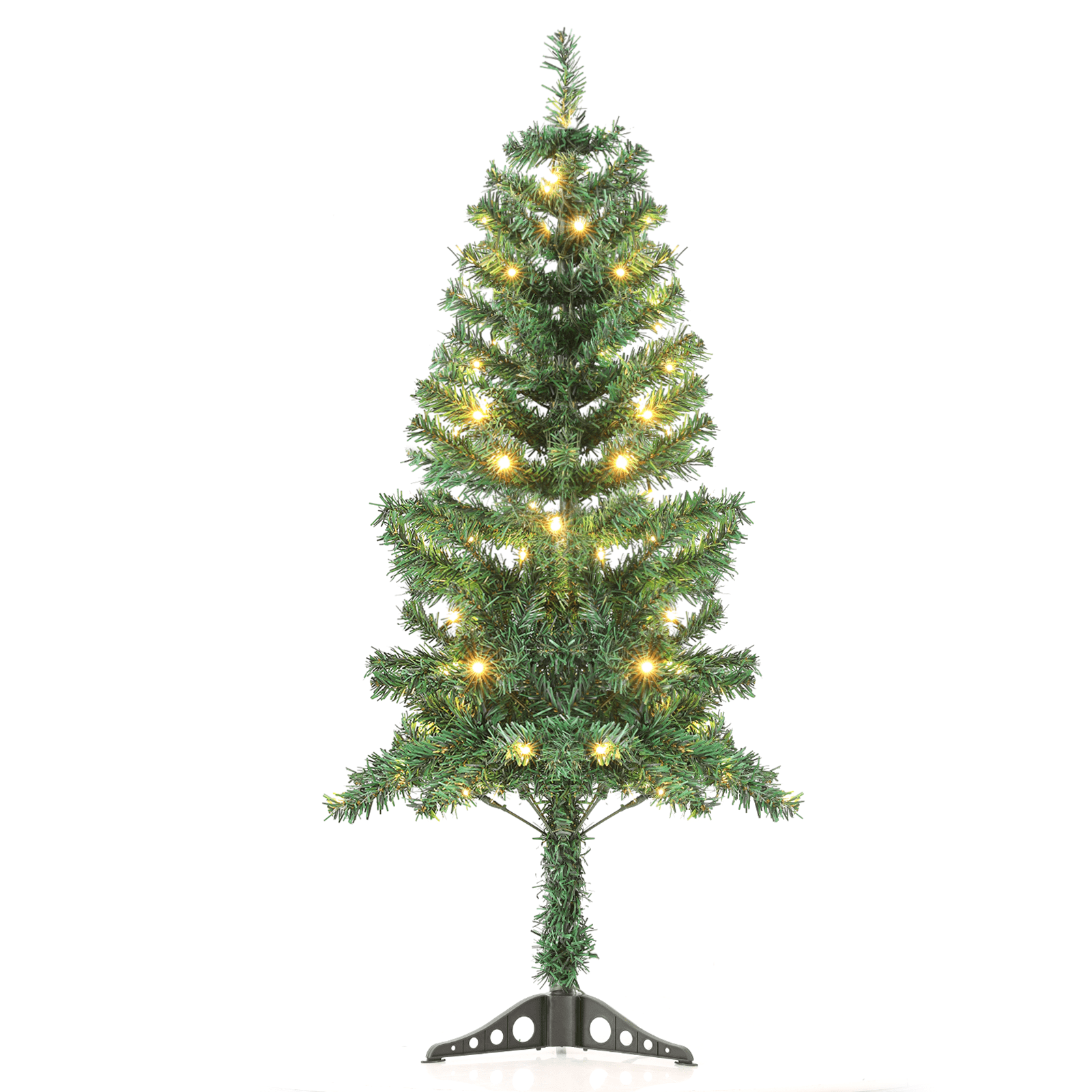 MoNiBloom 4Ft Christmas Tree with Pre-Lit 80 Warm White LED Light, 200 ...