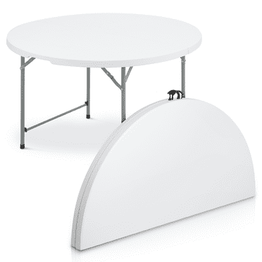 MoNiBloom 10 Pieces 5Ft Round Plastic Folding Table, Heavy Duty Indoor ...