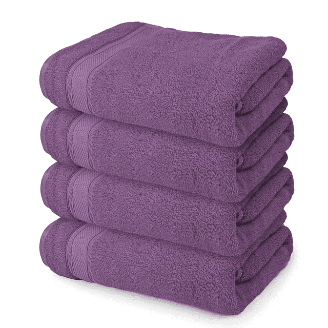 MoNiBloom 4Pcs Bath Towels, 27 x 54 Inches, 100% Cotton Ultra Soft ...
