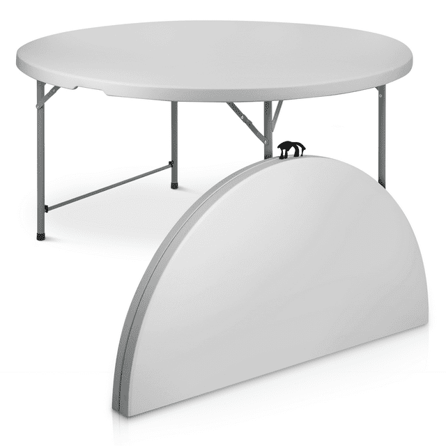 MoNiBloom 5.5FT Round Folding Table, Heavy Duty Plastic, Portable ...