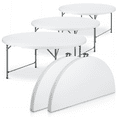MoNiBloom 5.5Ft Folding Plastic Table 5 Pack, Heavy Duty Commercial ...