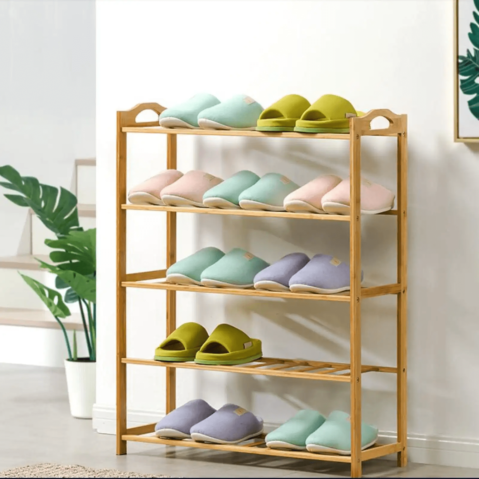 MoNiBloom 5 Tier Bamboo Plant Stand Shelf for Indoor Outdoor Plants ...