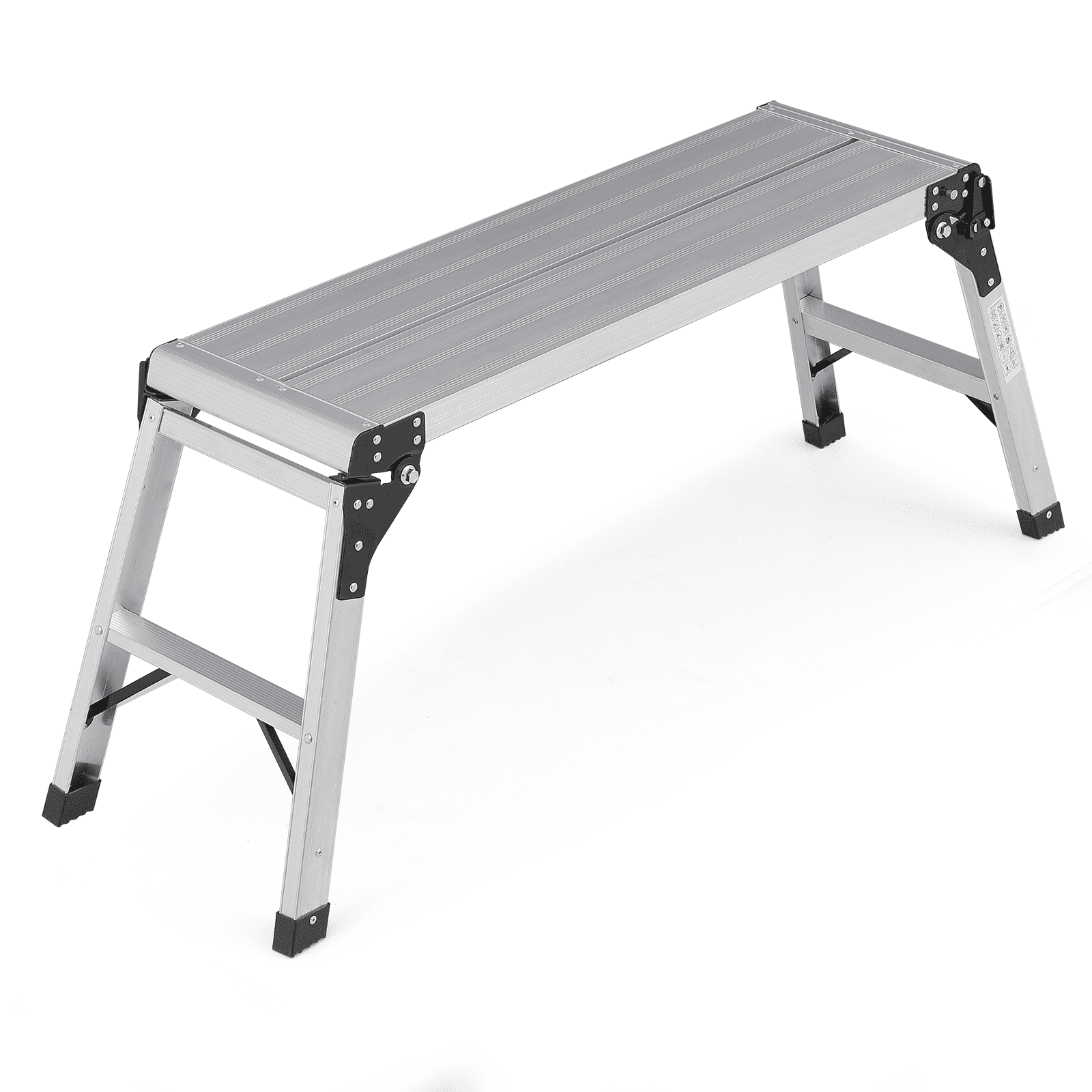 MoNiBloom 51" Aluminum Folding Work Platform Step Ladder Non-Slip Work ...