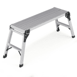 MoNiBloom 51" Aluminum Folding Work Platform Step Ladder Non-Slip Work ...