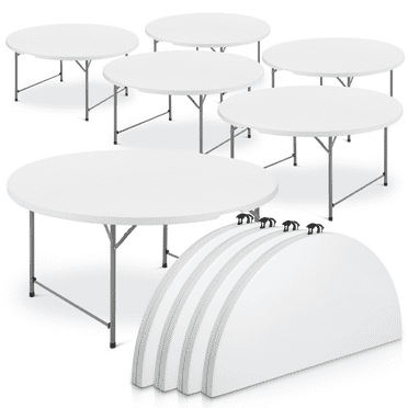 MoNiBloom Portable 6Ft Folding Card Table Set of 10, Plastic Indoor ...