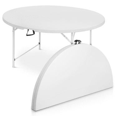 MoNiBloom 10 Pieces 5Ft Round Plastic Folding Table, Heavy Duty Indoor ...