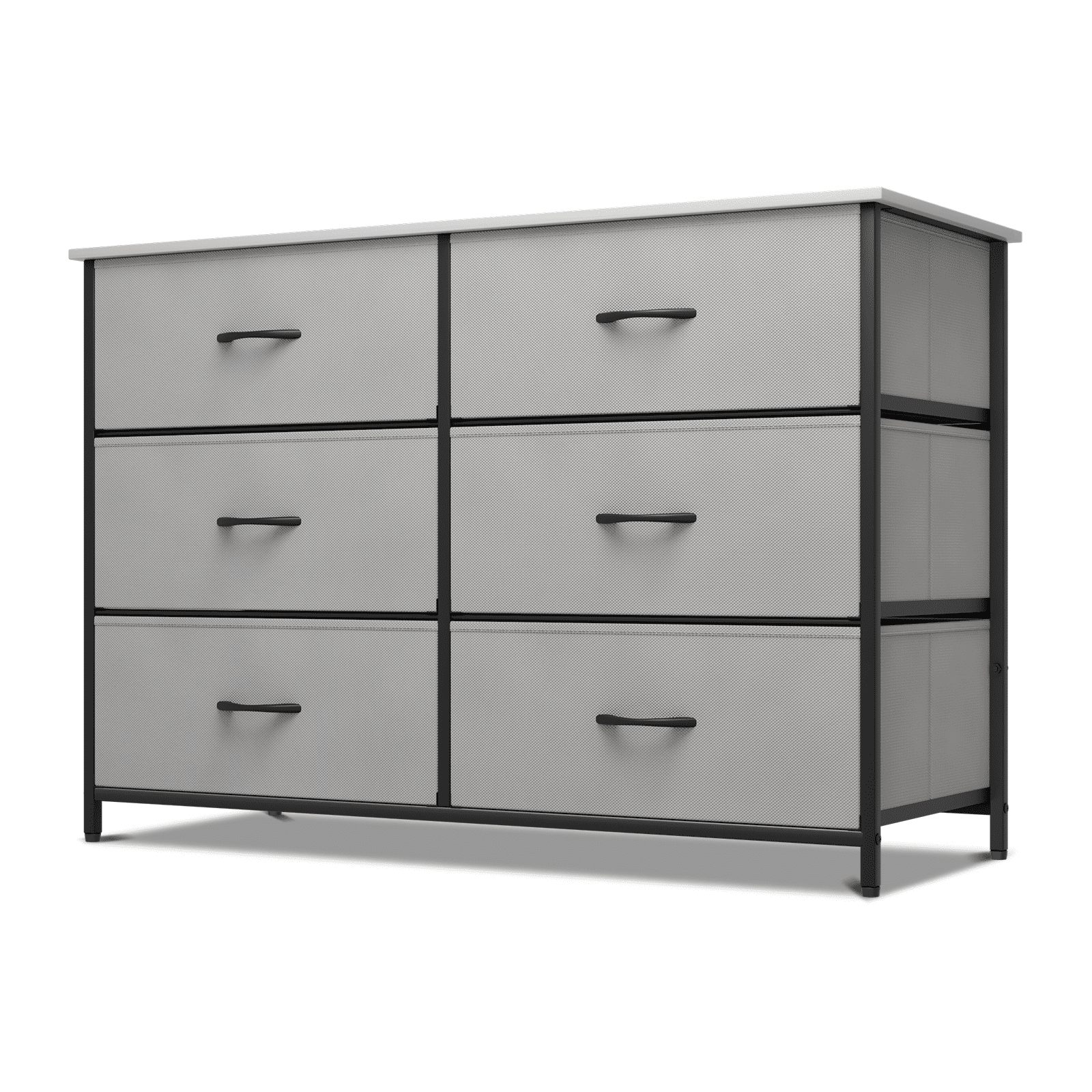 MoNiBloom 6 Drawer Double Dresser with Handle, Modern Fabric Drawer ...