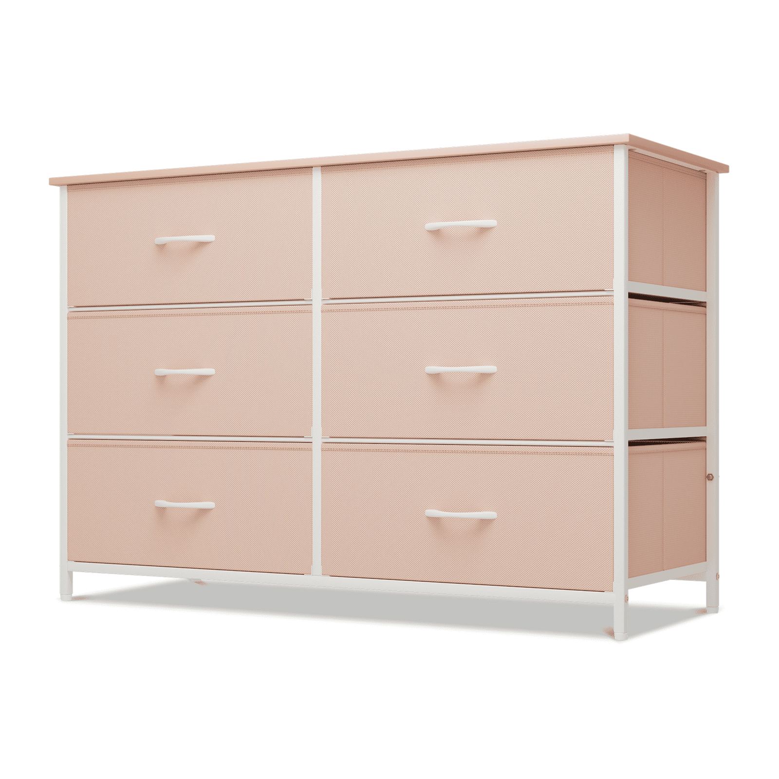 MoNiBloom 6 Drawer Double Dresser with Handle, Modern Fabric Drawer ...