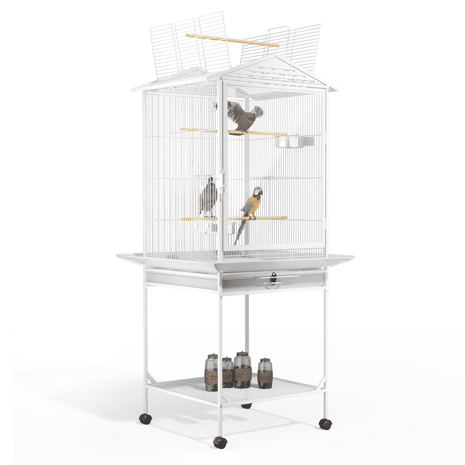 MoNiBloom 60-inch Flight Bird Cage, Pet Parakeet Cages for small to ...