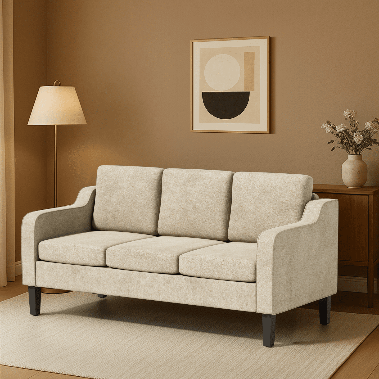 MoNiBloom 64" Apartment Sofa for Small Spaces | Modern 3-Seater Couch ...