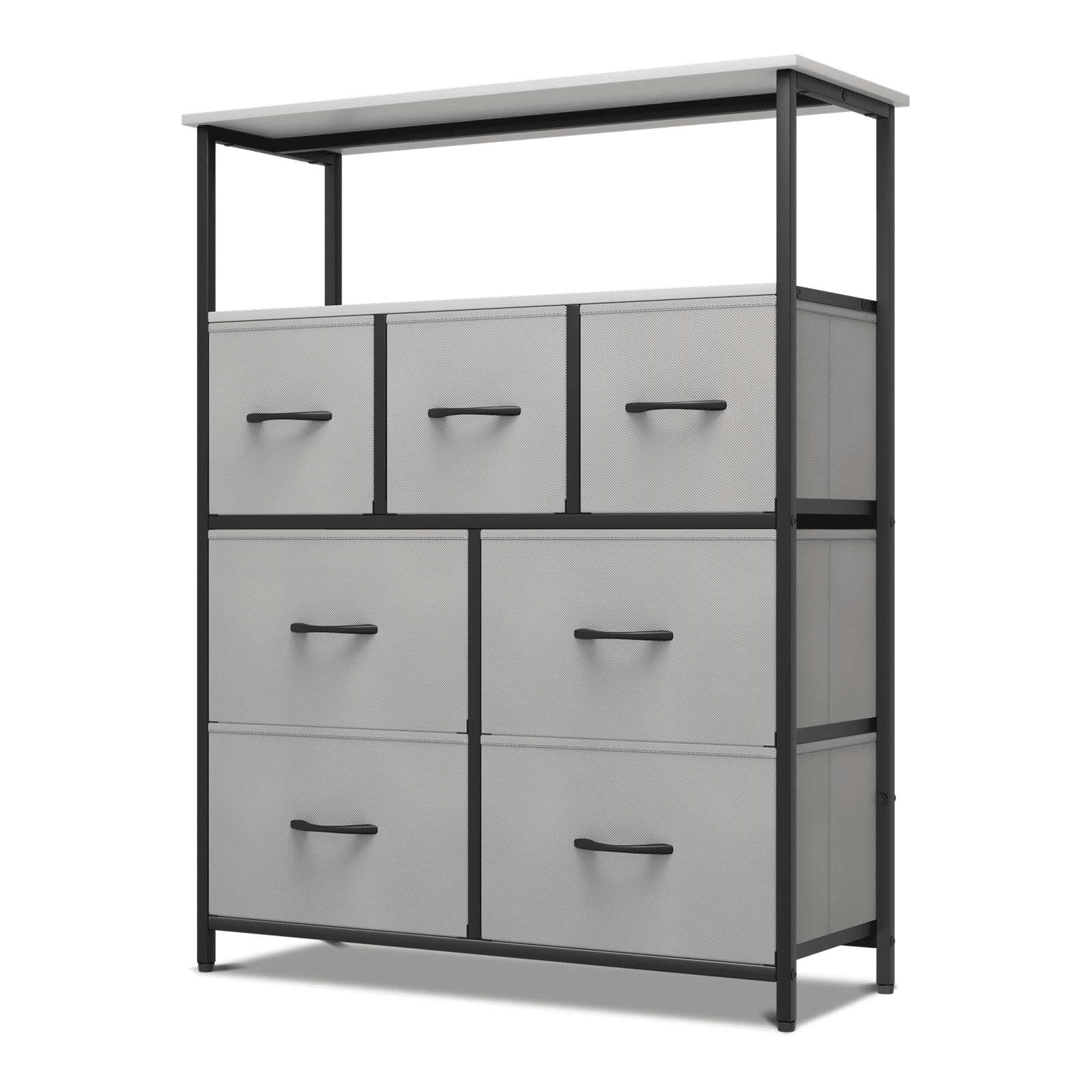 MoNiBloom 7 Drawers Dresser with Fabric Drawers, Storage Organizer Unit ...