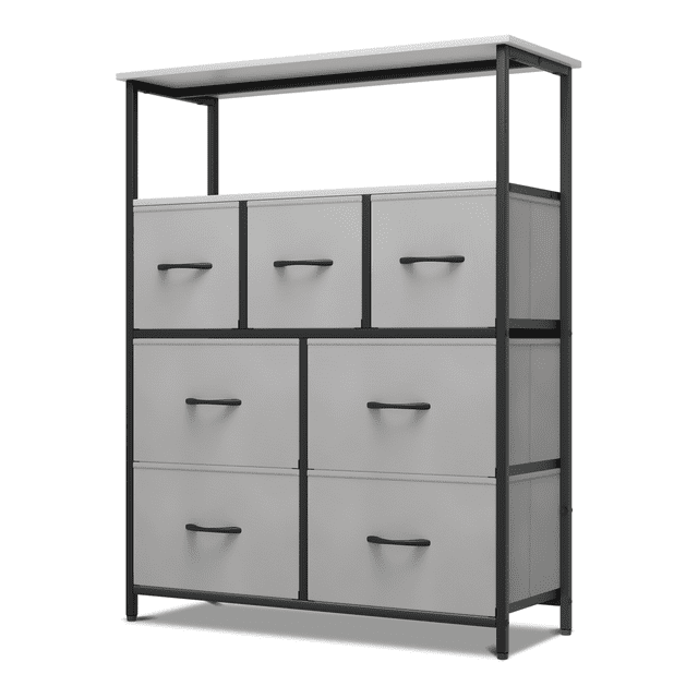 MoNiBloom 7 Drawers Dresser with Fabric Drawers, Storage Organizer Unit ...