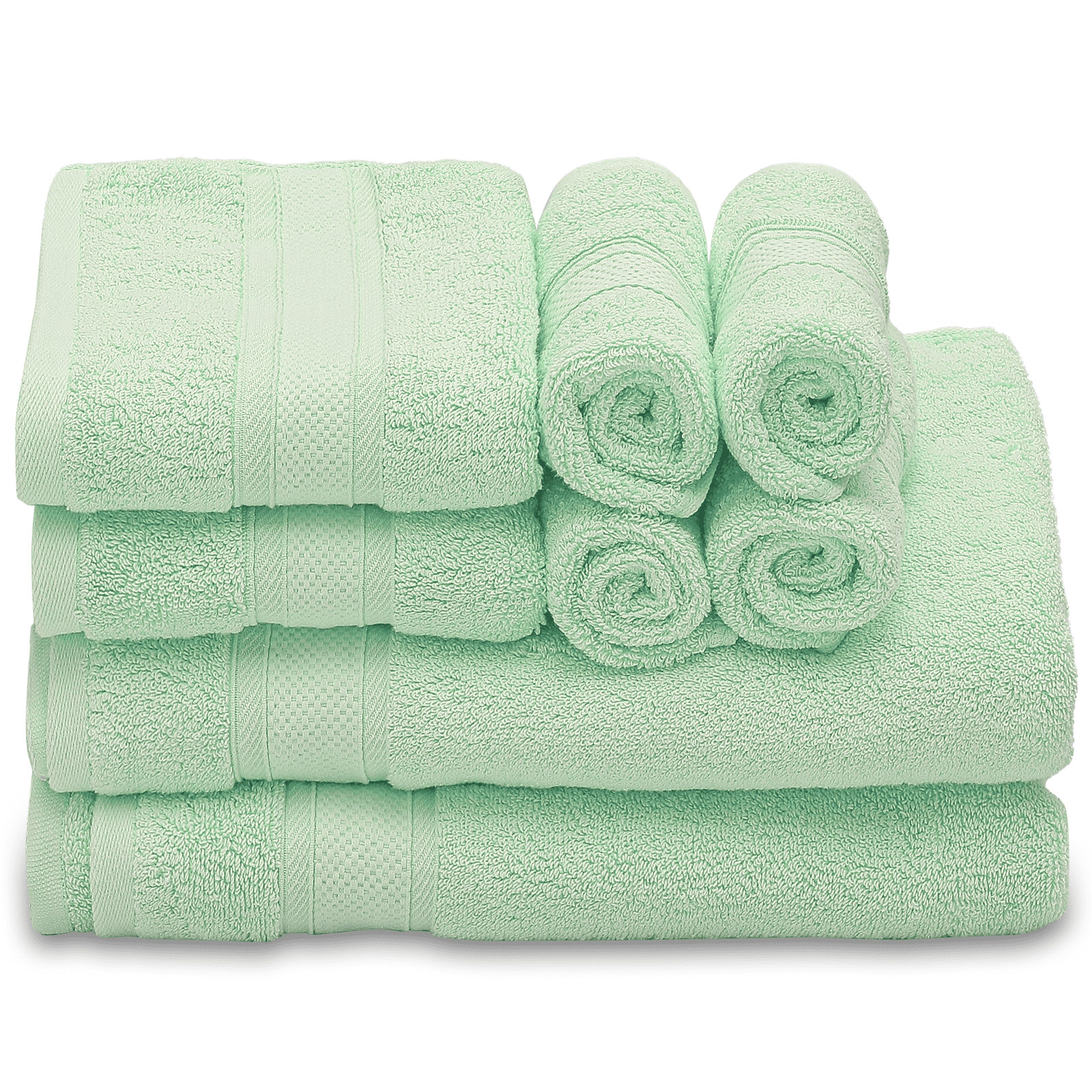 MoNiBloom 8Pcs Towel Set, 100% Cotton, 2 Bath Towels 27x54", 2 Hand ...