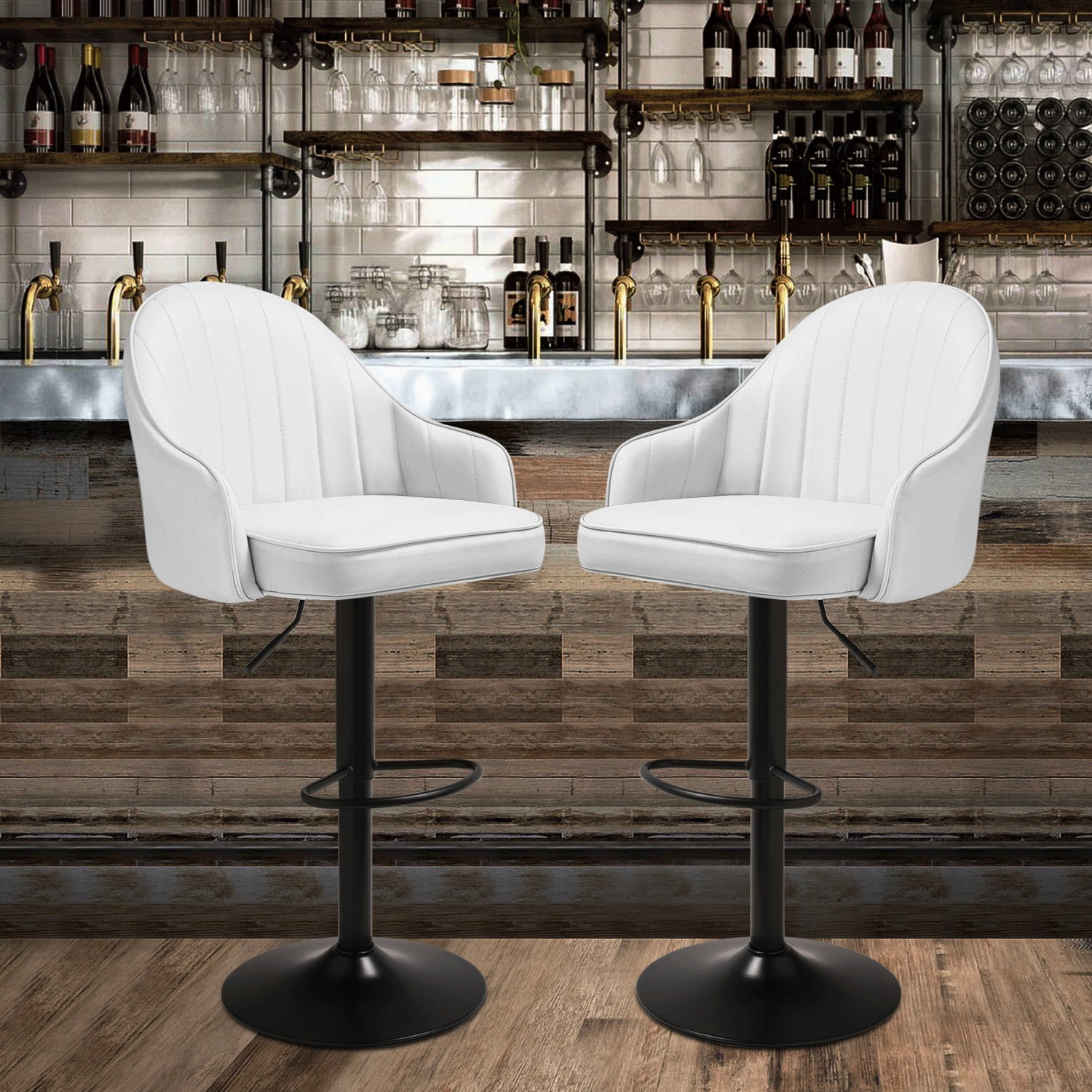 MoNiBloom Breakfast Island Bar Stools - Set of 2, Adjustable, Swivel ...