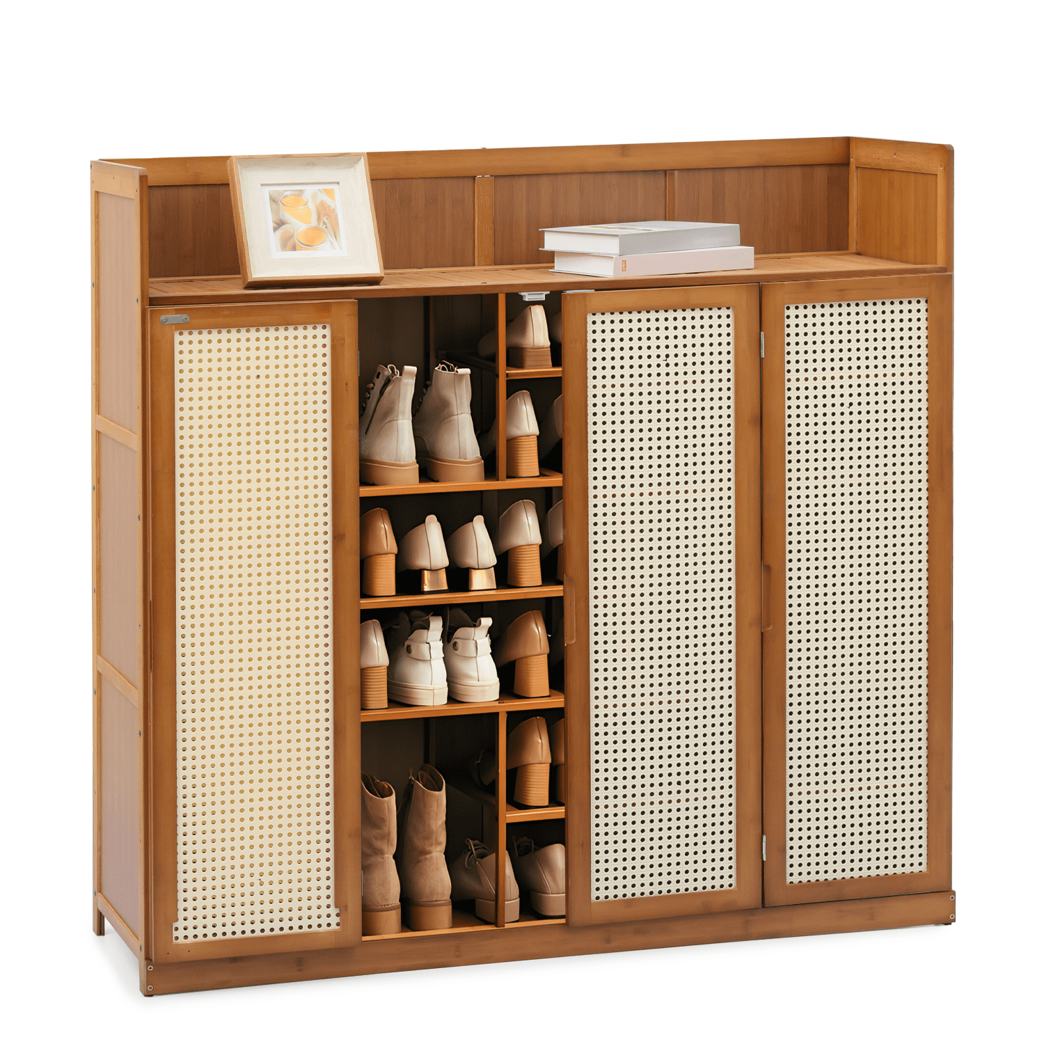 Free Shipping! MoNiBloom Bamboo 30 Pairs Shoe Cabinet, 7-Tier Entryway ...
