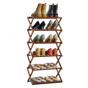 MoNiBloom Bamboo 8 Tiers Corner Shoes Rack, 8 Pairs Organizer Stand ...