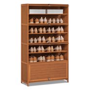 MoNiBloom 9-Tier Bamboo Shoe Organizer, Closed Shelf Floor Tower, 45 ...